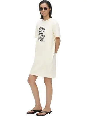KL JEANS Jeans Karl Quote T-shirt Dress - Egret