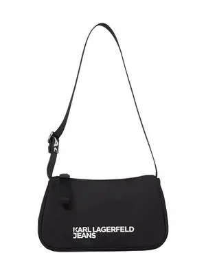 Karl Lagerfeld Logo Nylon Shoulder Bag - Black