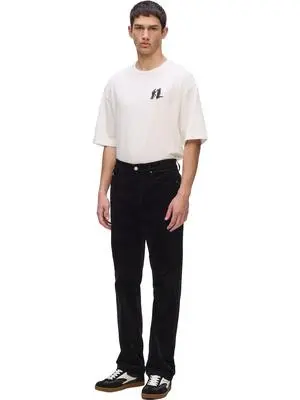 Karl Lagerfeld Corduroy Straight Leg Pants - Black
