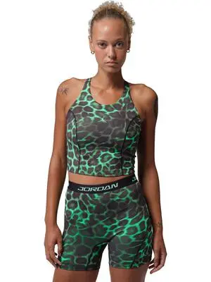 JORDAN Sport Dri-fit Printed Cropped Racerback Top - Green