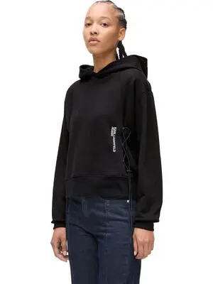 KL JEANS Jeans Organic Cotton Drawstring Hoodie - Black
