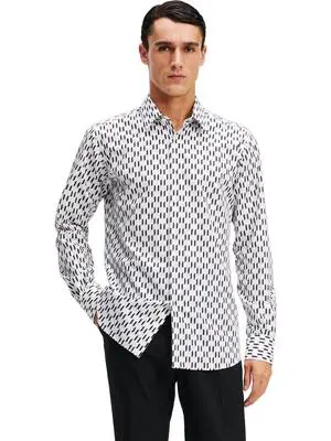 Karl Lagerfeld Monogram Shirt - White/black