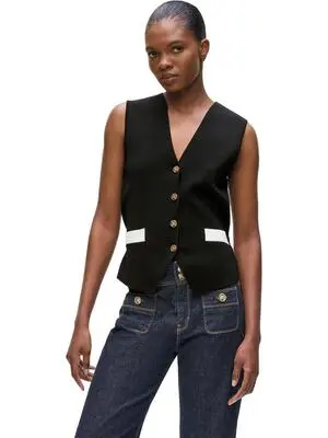 Karl Lagerfeld Recycled Viscose Blend Waistcoat - Black