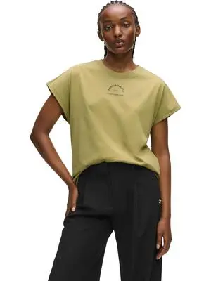 Karl Lagerfeld Karl Lagerfeld Relaxed Rue St-Guillaume Glitter T-Shirt Cedar