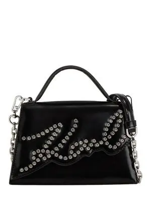 Karl Lagerfeld K/signature Small Studded Crossbody Bag - Black