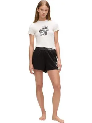 Karl Lagerfeld Ikon Pajama Shorts - Black