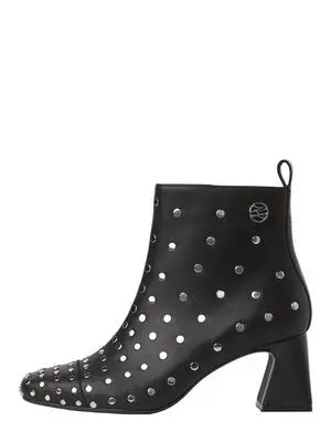 Karl Lagerfeld Beata Studded Ankle Boots - Black/silver
