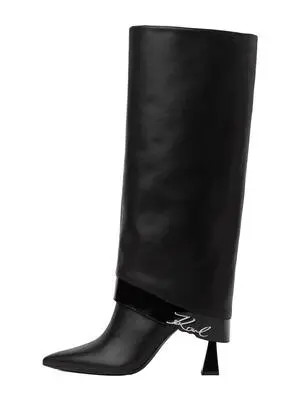 Karl Lagerfeld Tall Fold-down Boots - Black