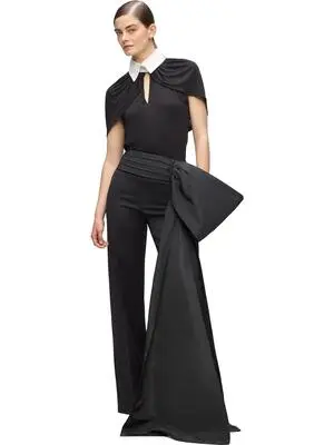 Karl Lagerfeld Studio Bow Detail Tailored Pants - Black