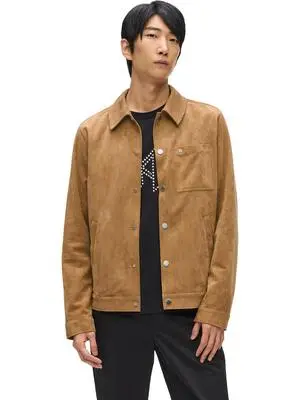 Karl Lagerfeld Faux Suede Trucker Jacket - Otter