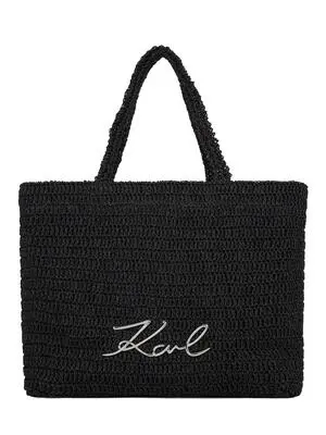 KARL LAGERFELD Karl Lagerfeld K/Signature Crochet Tote