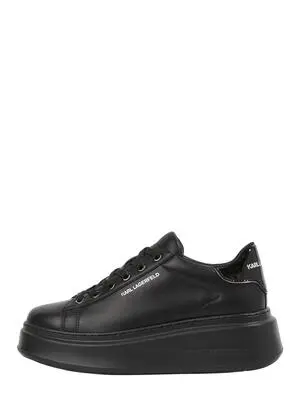 Karl Lagerfeld Anakapri Ikon Charm Sneakers In Leather - Black