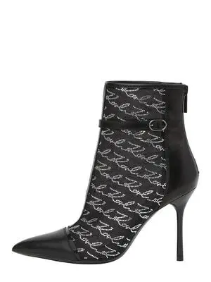 Karl Lagerfeld Signia Sparkle Ankle Boots - Black/silver