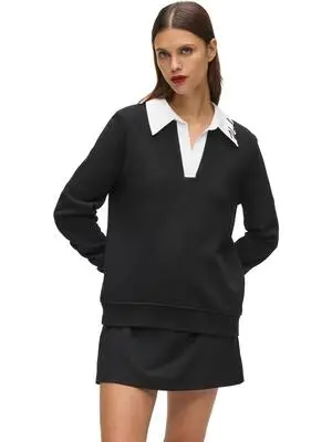 Karl Lagerfeld Signature Collar Sweatshirt - Black