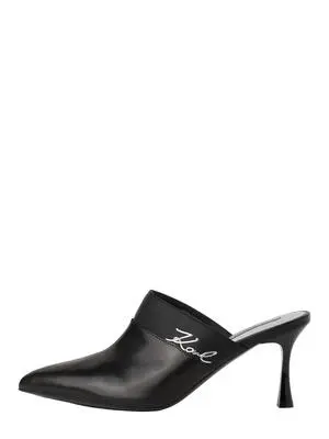 Karl Lagerfeld Sienna Heeled Mules - Black/silver