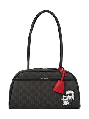 Karl Lagerfeld Ikon Monogram Bowling Bag - Brown-monogram
