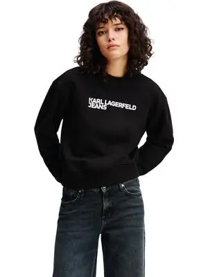 KL JEANS Jeans Organic Cotton Logo Sweatshirt - Black