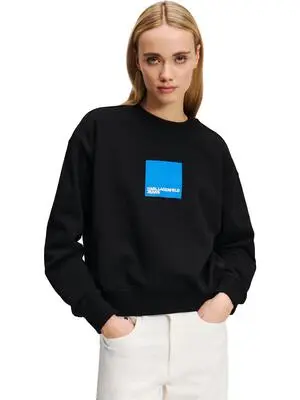 KL JEANS Karl Lagerfeld Jeans Black Organic Cotton Box Logo Sweatshirt Black