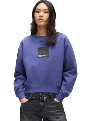 KL JEANS Jeans Organic Cotton Box Logo Sweatshirt - Skipper Blue