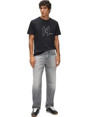 Karl Lagerfeld Washed Straight Leg Jeans - Washed Light Grey