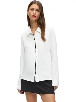 KARL LAGERFELD Karl Lagerfeld White Cotton Logo Tape Shirt