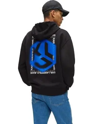 KL JEANS Jeans Graffiti Monogram Organic Cotton Hoodie - Black