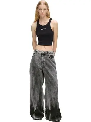 KL JEANS Jeans Bleached Low-rise Wide-leg Jeans - Bleached Denim