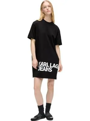 KL JEANS Jeans Logo T-shirt Dress - Black