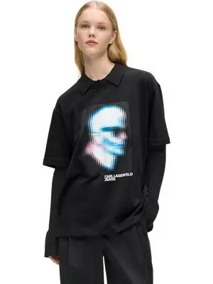KL JEANS Jeans Digitized Karl T-shirt - Black