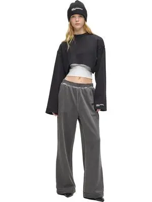 KL JEANS Jeans Washed Wide-leg Sweatpants In Organic Cotton - Magnet