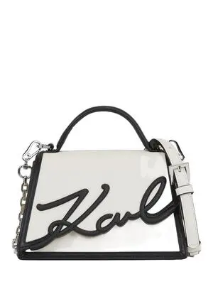Karl Lagerfeld K/signature Small Crossbody Bag - White/black