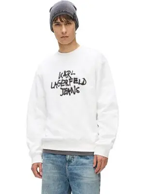 KL JEANS Jeans Organic Cotton Graffiti Logo Sweatshirt - White