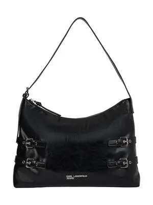 KL JEANS Jeans Large Buckle Shoulder Bag - Black