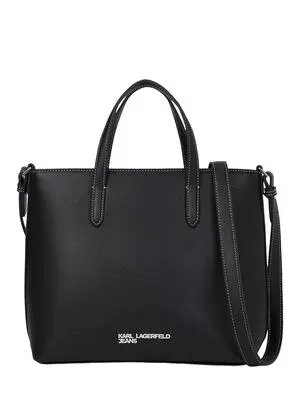 KL JEANS Mini Tote Bag With Metal Logo - Black