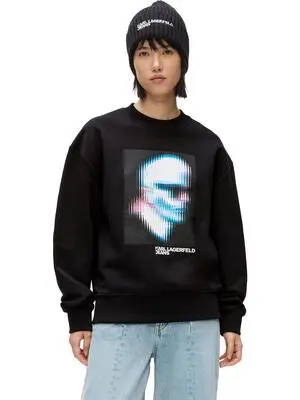 KL JEANS Jeans Digitized Portrait Sweatshirt - Black