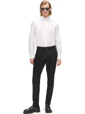 Karl Lagerfeld Tailored Faux-leather Detail Pants - Black