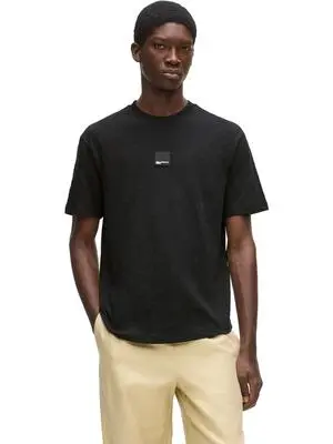 KL JEANS Curved Hem T-shirt - Black