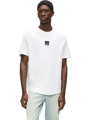 KL JEANS Curved Hem T-shirt - White