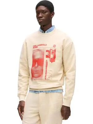 KL JEANS Jeans Graphic Print Crewneck Sweatshirt - Whitecap Grey