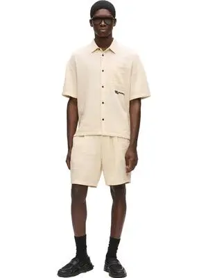 Karl Lagerfeld Crinkled Cotton Shorts - Whitecap Grey