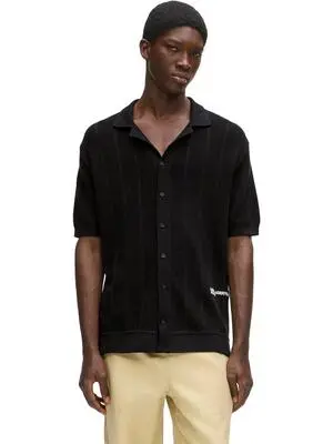 KL JEANS Short-sleeved Knit Polo Shirt - Black