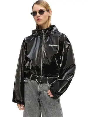 KL JEANS Jeans Shiny Hooded Jacket - Black