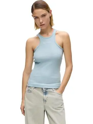 KL JEANS Jeans Ribbed Logo Racerback Tank Top - Corydalis Blue