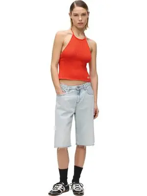 KL JEANS Jeans Relaxed Longline Denim Shorts - Sun Light Blue