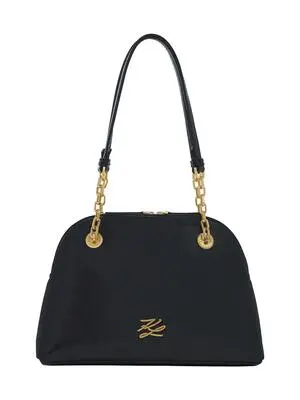 Karl Lagerfeld K/autograph Medium Bowling Bag - Black/gold