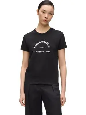 Karl Lagerfeld Slim-fit Rue St-guillaume Glitter T-shirt - Black