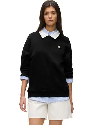 Karl Lagerfeld Ikon Collar Sweatshirt - Black