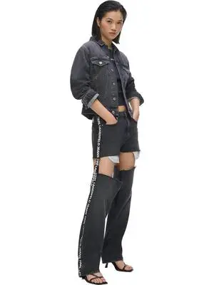 Karl Lagerfeld KARL LAGERFELD High-Rise Straight Jeans Washed Black