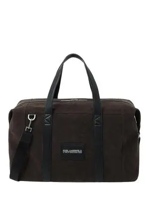 Karl Lagerfeld Faux Suede Weekender Bag - Fudge