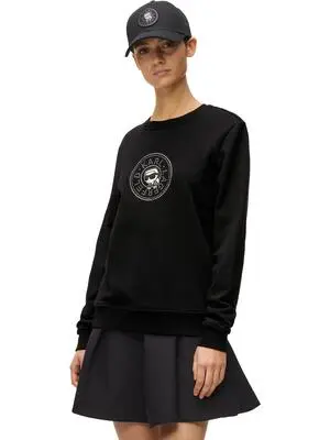 Karl Lagerfeld Ikon Circle Logo Sweatshirt - Black